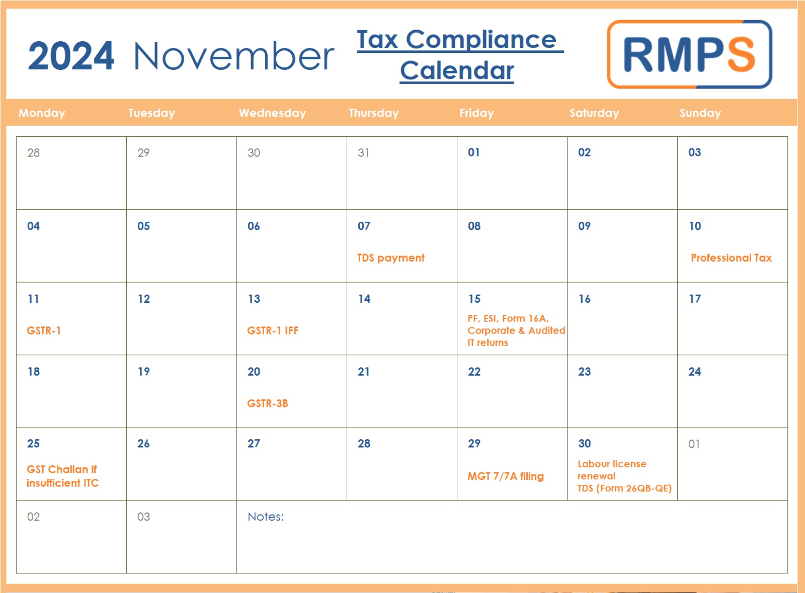 Essential Tax and Compliance Deadlines in November 2024: A Quick Guide ...