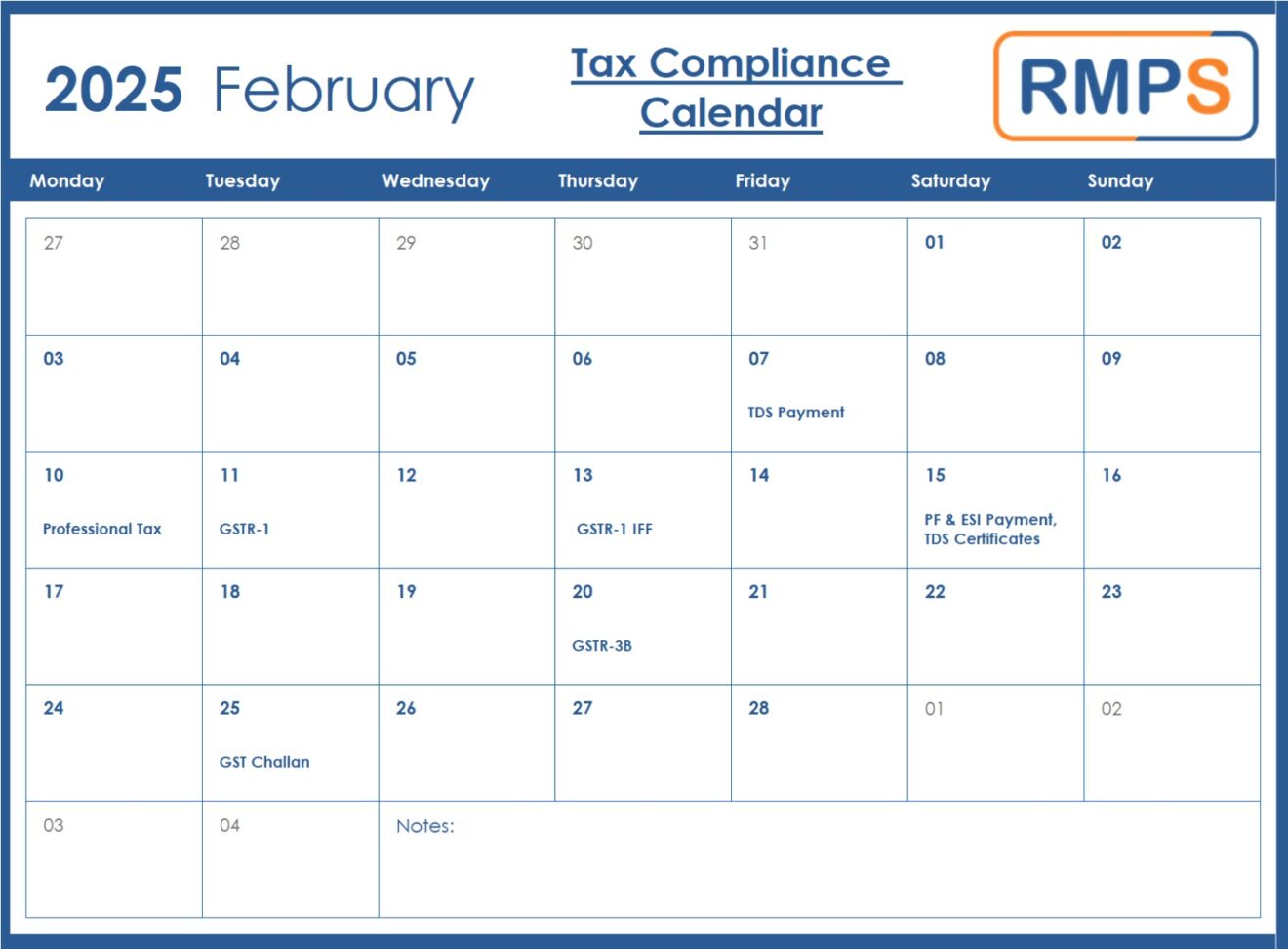 Key Tax Compliance Deadlines for February 2025: A Simple Guide - RMPS ...